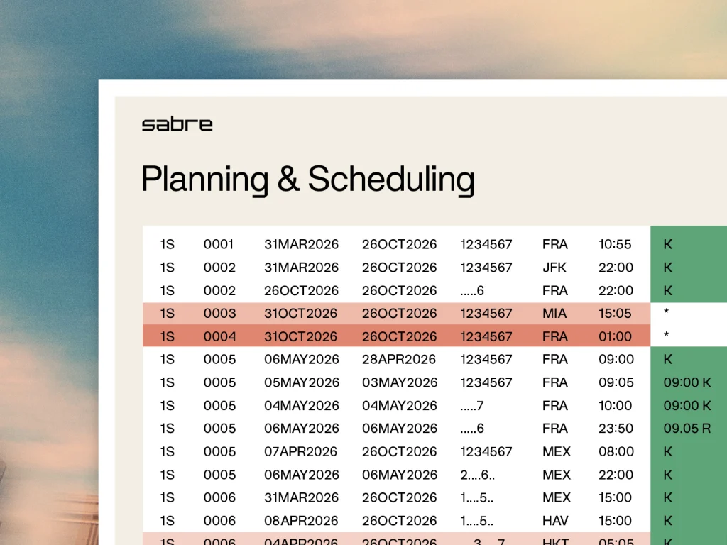Airline scheduling software | Sabre Mosaic Schedule Manager